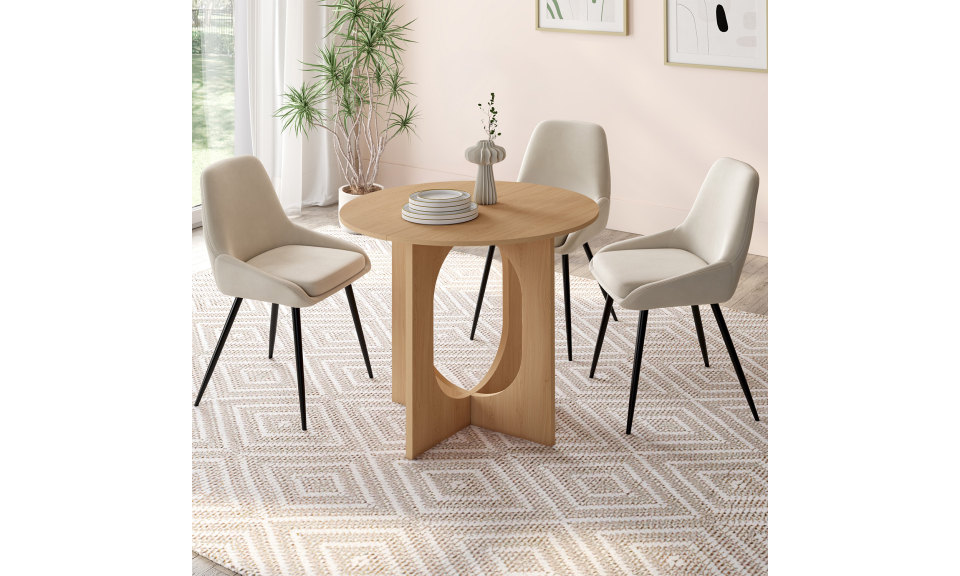 Table à manger ronde Mathis bois Ø80cm