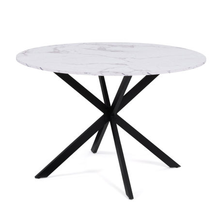 Table à manger ronde Soline Ø110cm effet marbre