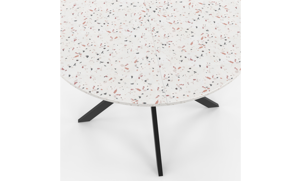 Table à manger ronde Soline Ø110cm effet terrazzo