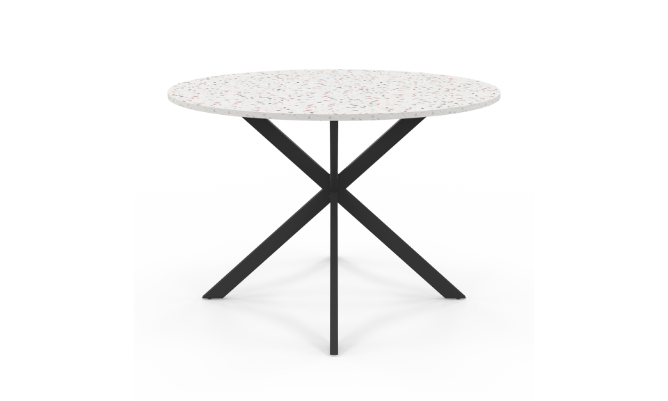 Table à manger ronde Soline Ø110cm effet terrazzo